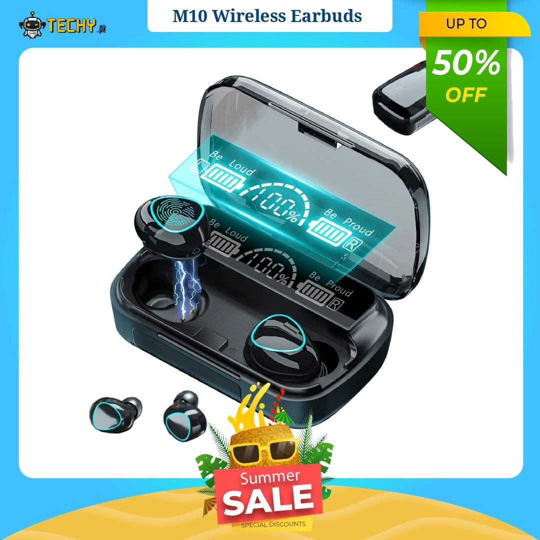 M10 Wireless Earbuds - Techy.pk